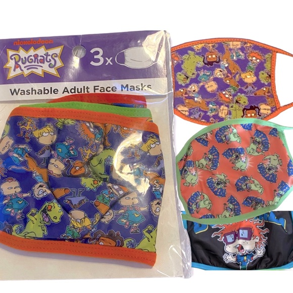 Nickelodeon | Accessories | Rugrats Nickelodeon 3 Pack Adult Facemask ...